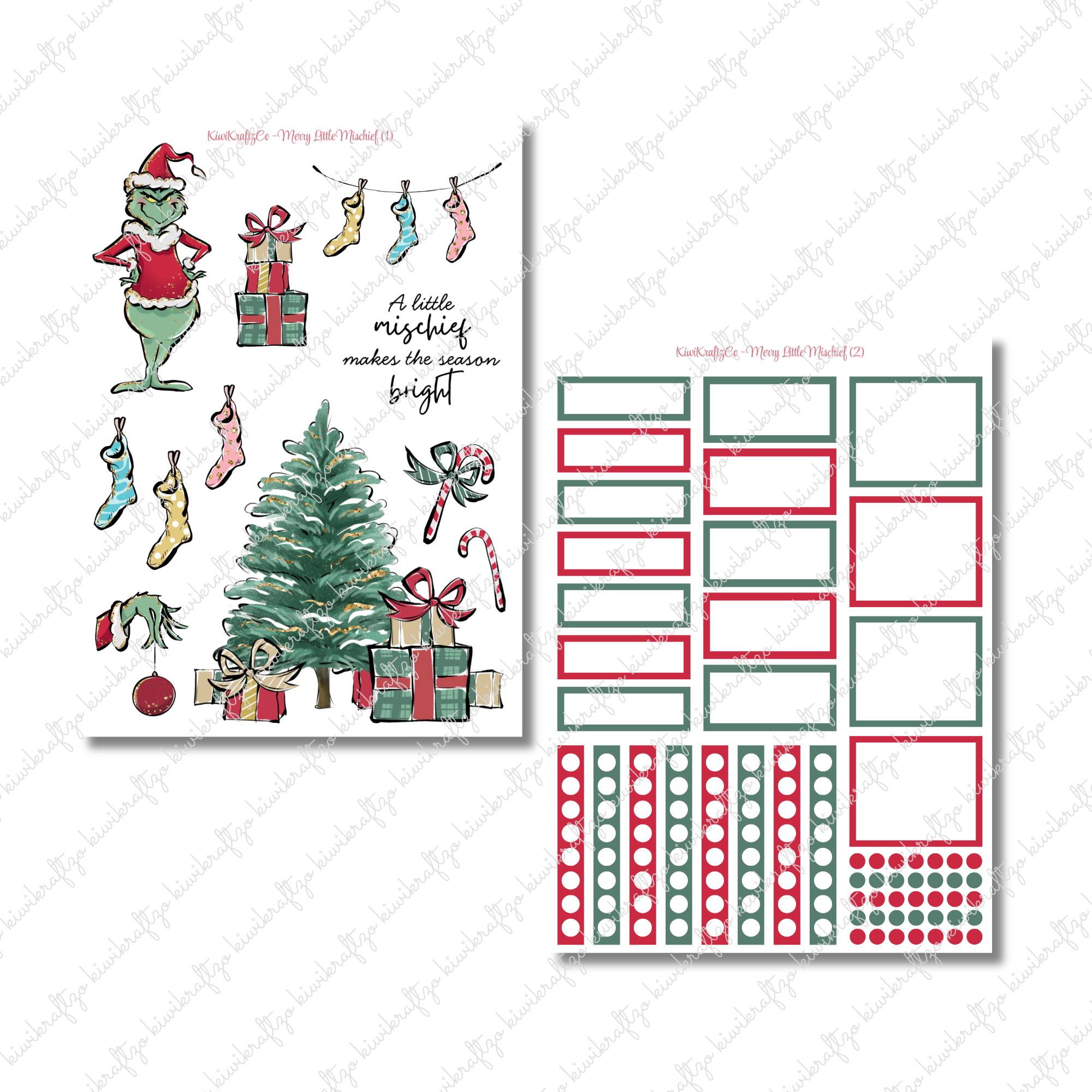 Merry Little Mischief PHYSICAL Sticker Kit - Petite Size – KiwiKraftzCo
