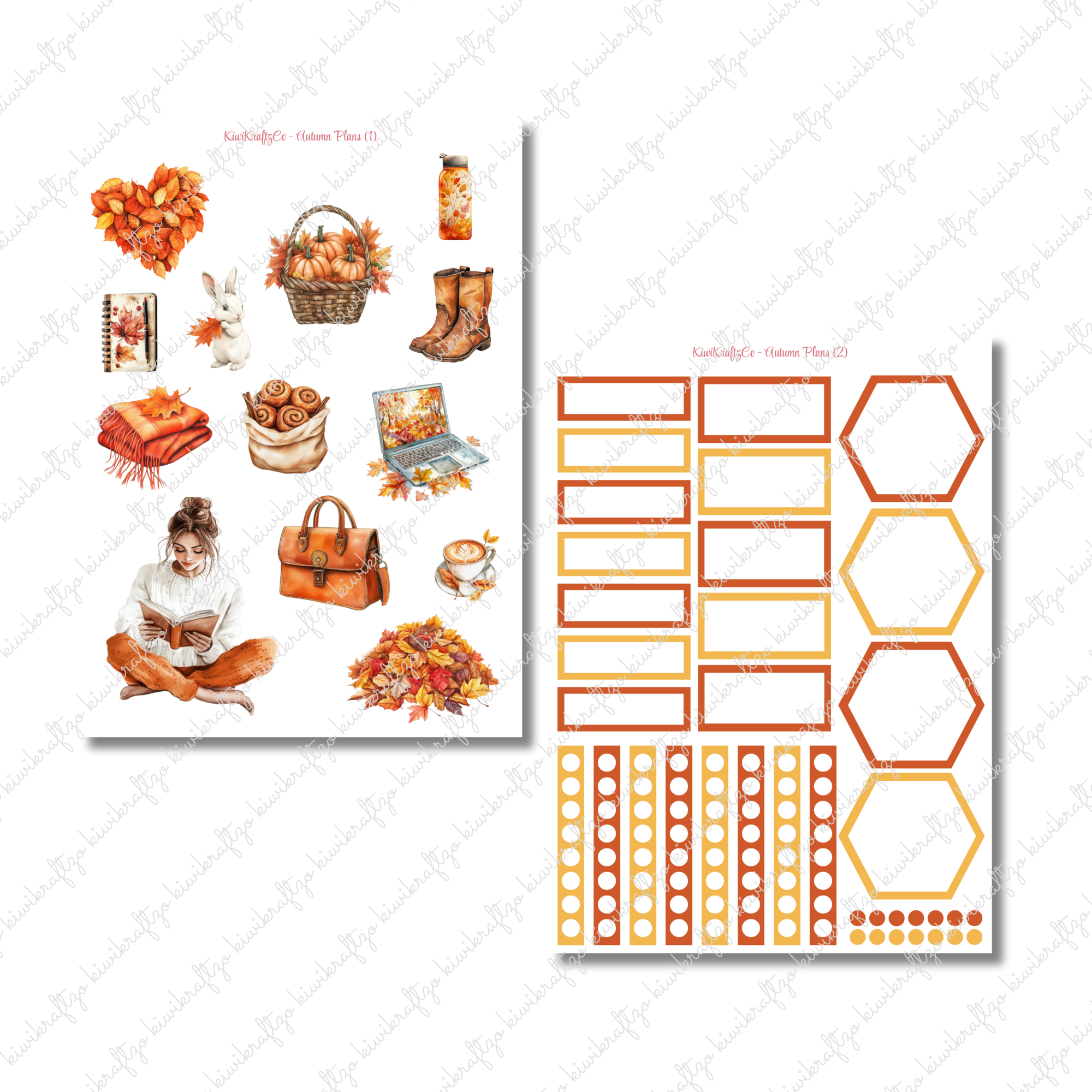 Autumn Plans PHYSICAL Sticker Kit - Standard Size – KiwiKraftzCo